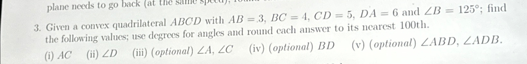 Solved Given a convex quadrilateral ABCD with | Chegg.com