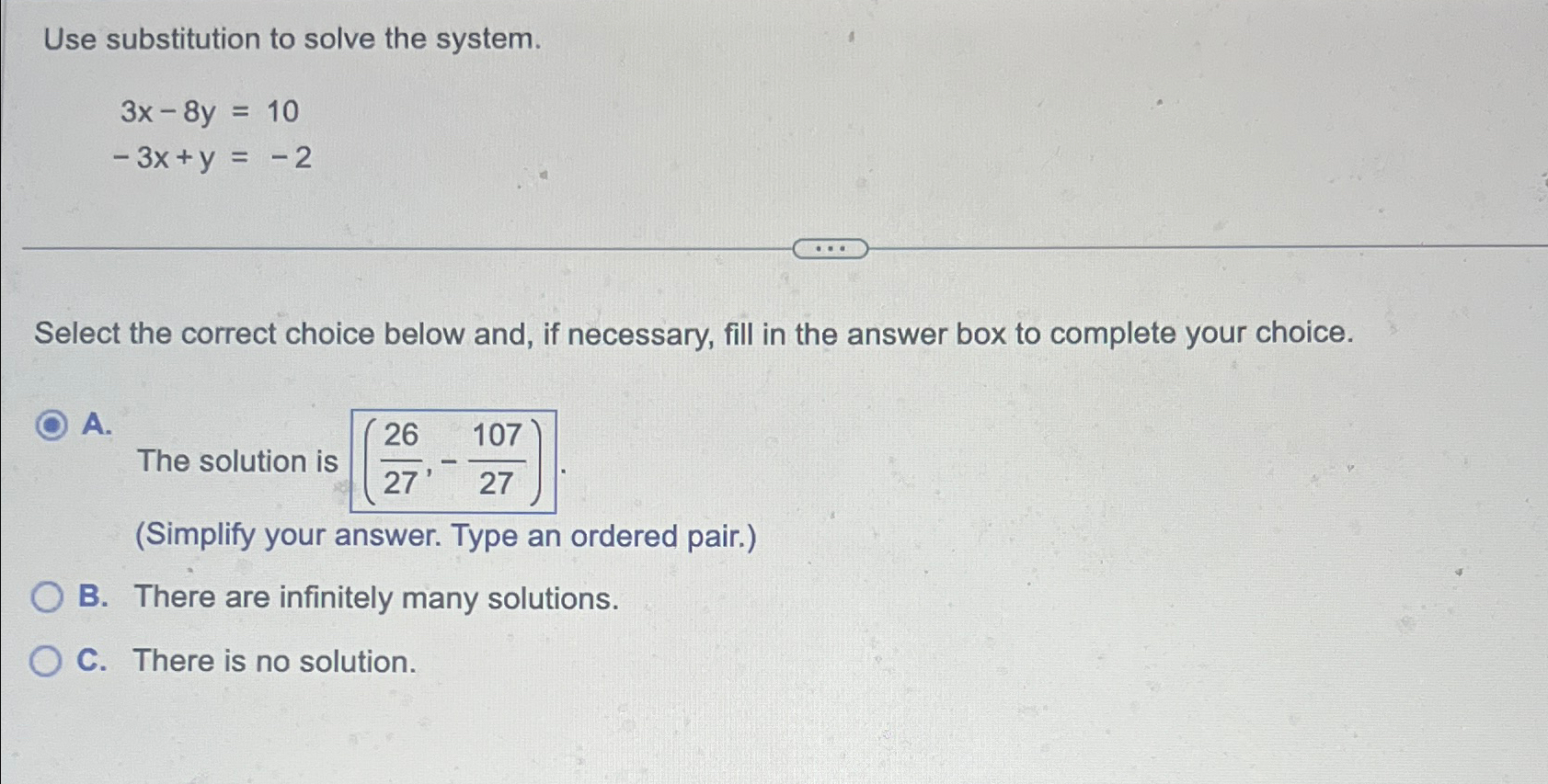 Solved Use substitution to solve the | Chegg.com