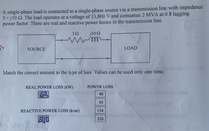 Solved A single-phase load is connected to a single-phase | Chegg.com