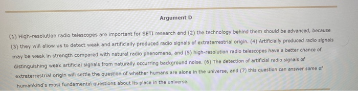 Solved Each extended argument within the following passages | Chegg.com