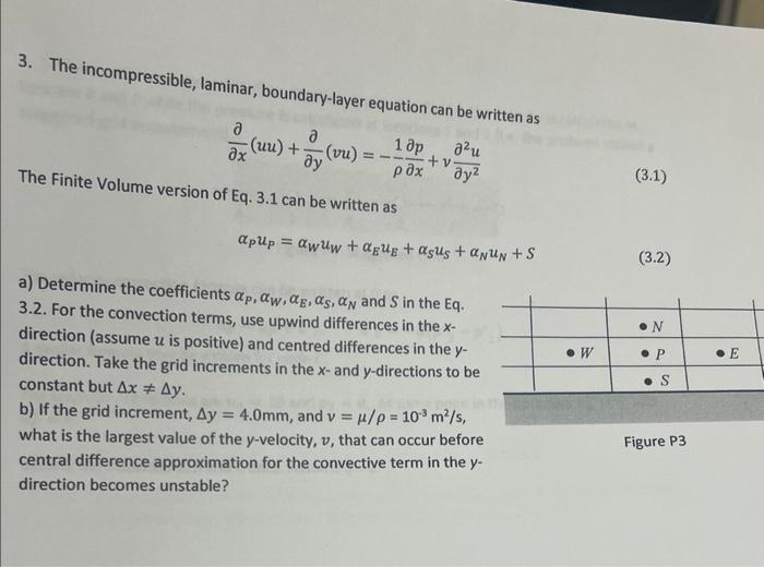 3. The incompressible, laminar, boundary-layer | Chegg.com
