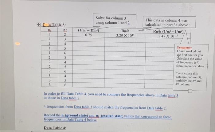 Solved Solve for column 3 I ta Table 3 . using column 1 and | Chegg.com
