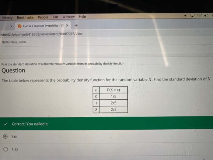 Solved the table below represents the probability density | Chegg.com
