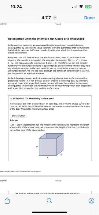 Solved Optimization when the Interval is Not Closed or is | Chegg.com
