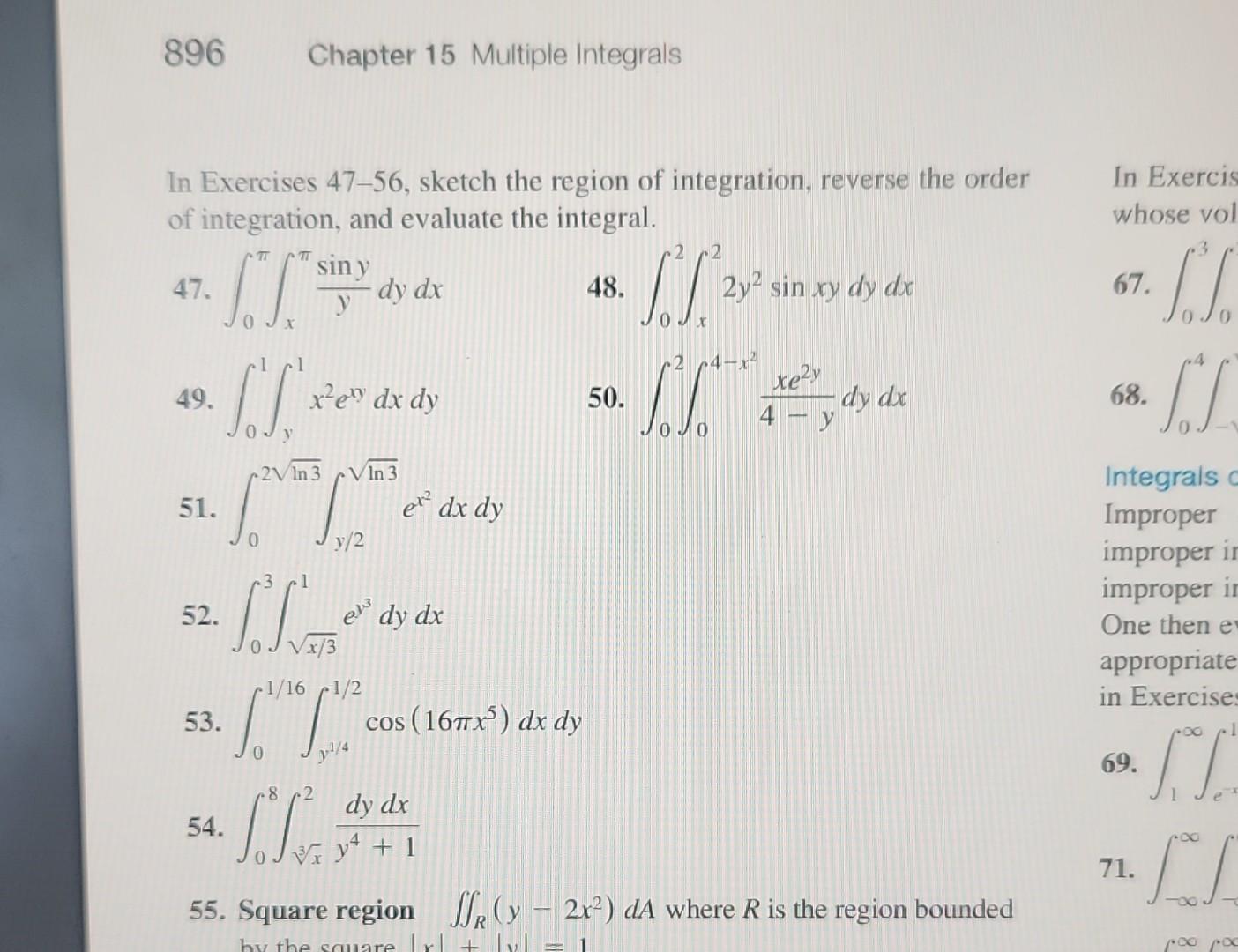 Solved In Exercises 47-56, sketch the region of integration, | Chegg.com