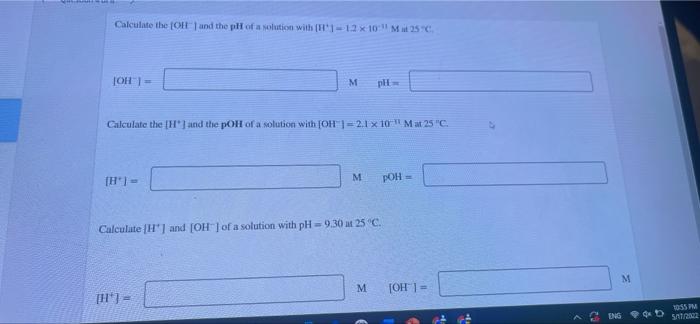 Solved Calculate the found the pll of a solution with 112 x | Chegg.com