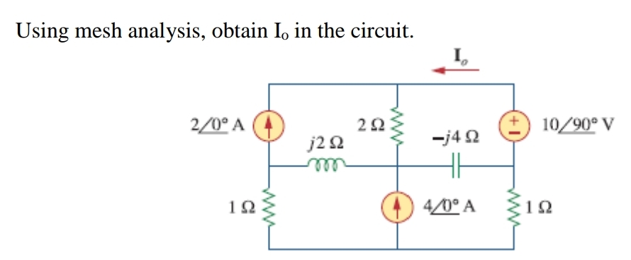 Solved Using mesh analysis, obtain IO ﻿in the circuit. | Chegg.com
