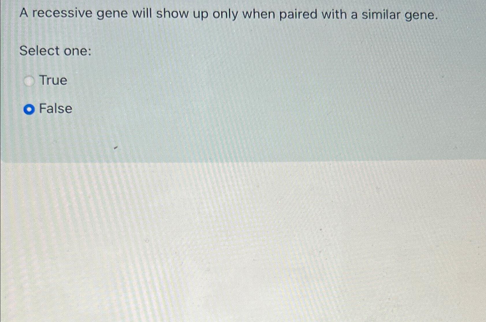 Solved A recessive gene will show up only when paired with a | Chegg.com