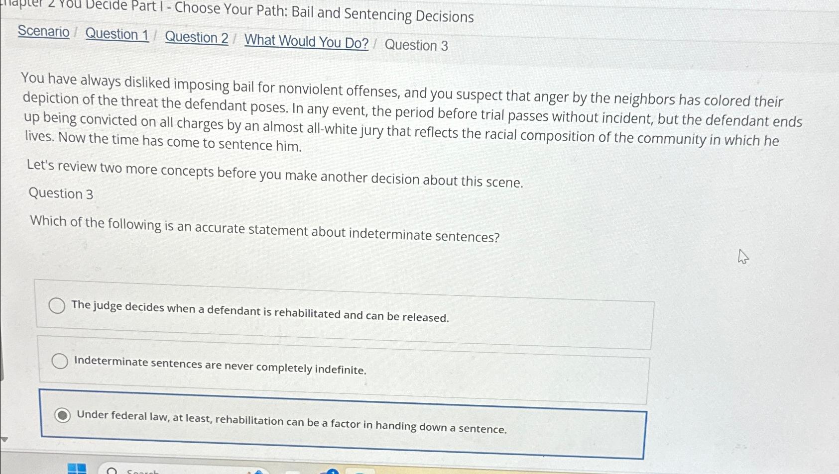 Solved 2 ﻿you Decide Part I ﻿choose Your Path Bail And 