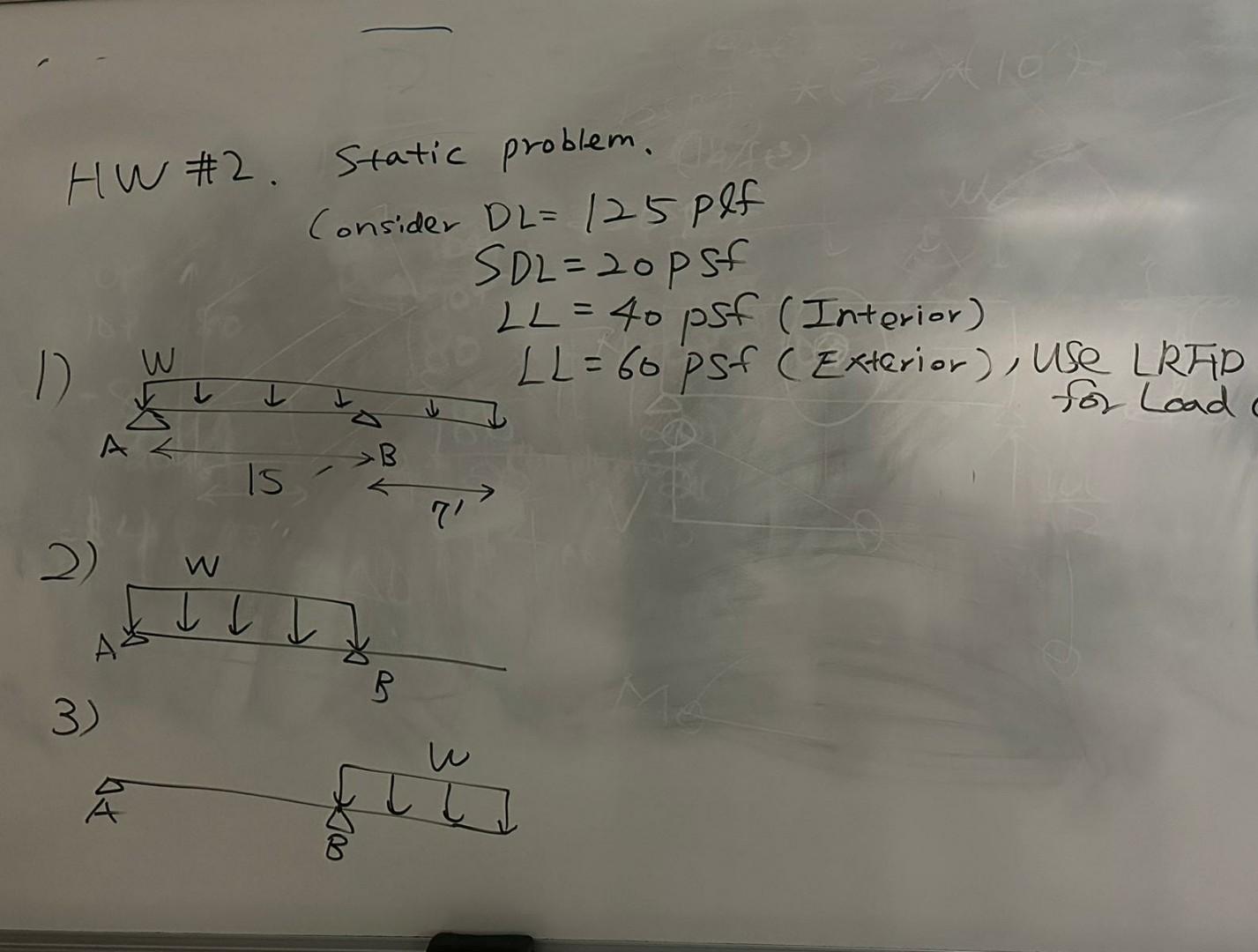 Solved HW \#2. Static problem. Consider DL=125 plf | Chegg.com