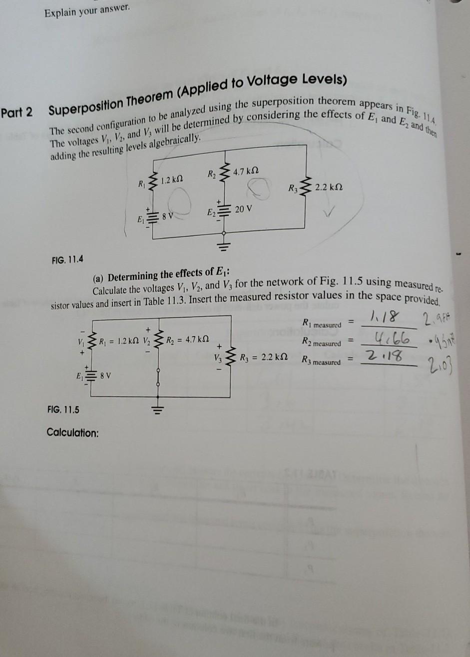 Solved Part 2 Superposition Theorem (Applied to Voltage | Chegg.com