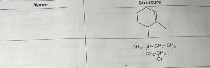 Solved I need the name for the following structures please | Chegg.com