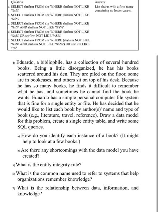 Solved 1) Draw data models for the following entities. In | Chegg.com