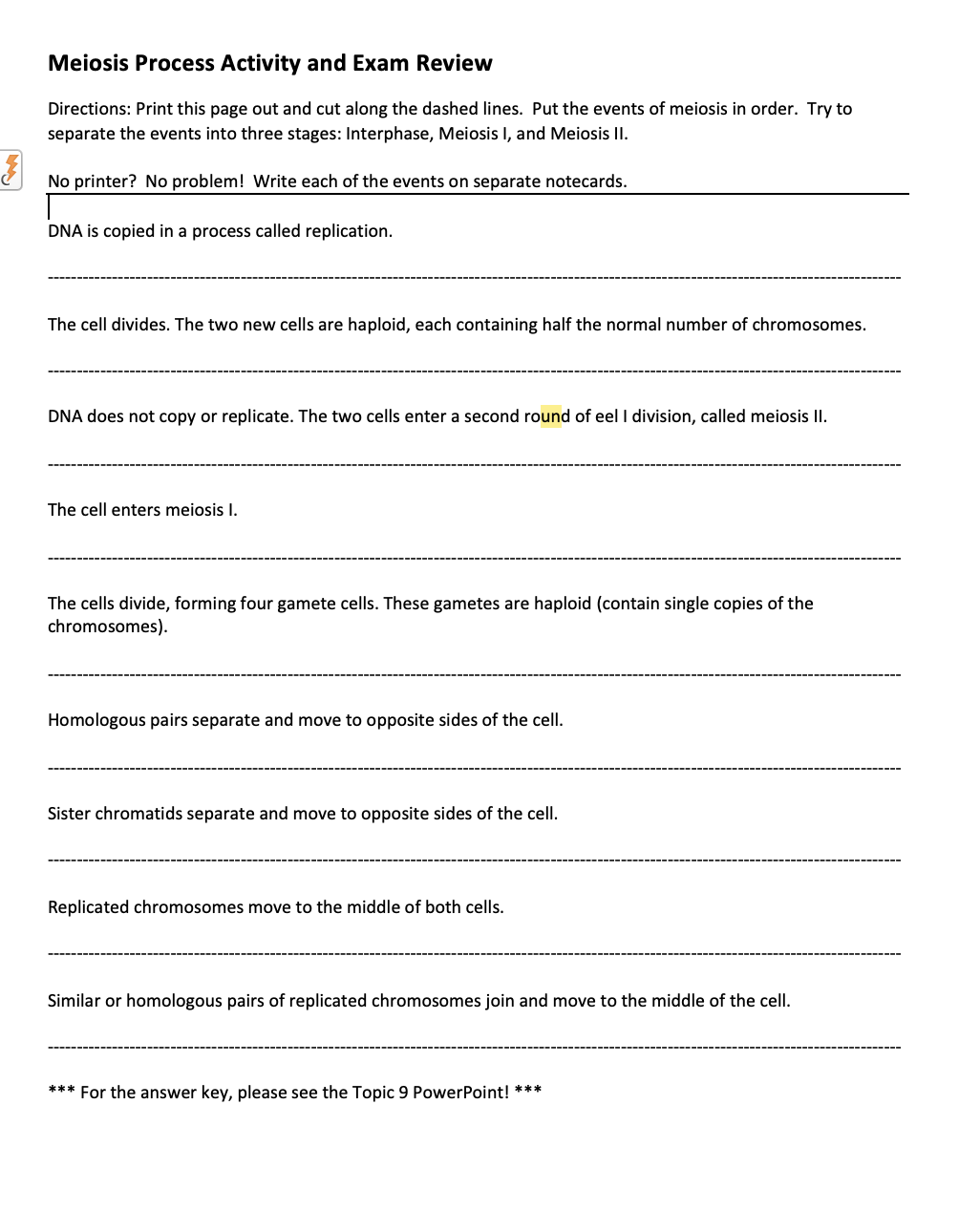Solved Meiosis Process Activity and Exam ReviewDirections: | Chegg.com