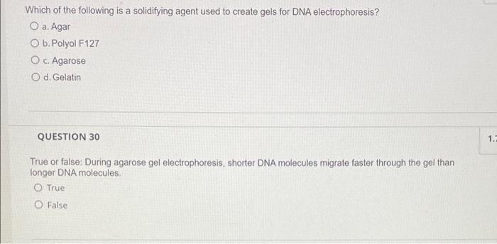 Solved Which of the following is a solidifying agent used to | Chegg.com