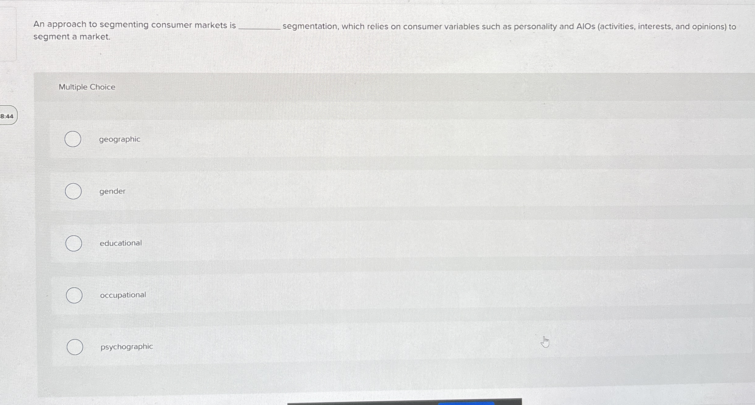 Solved An approach to segmenting consumer markets is | Chegg.com