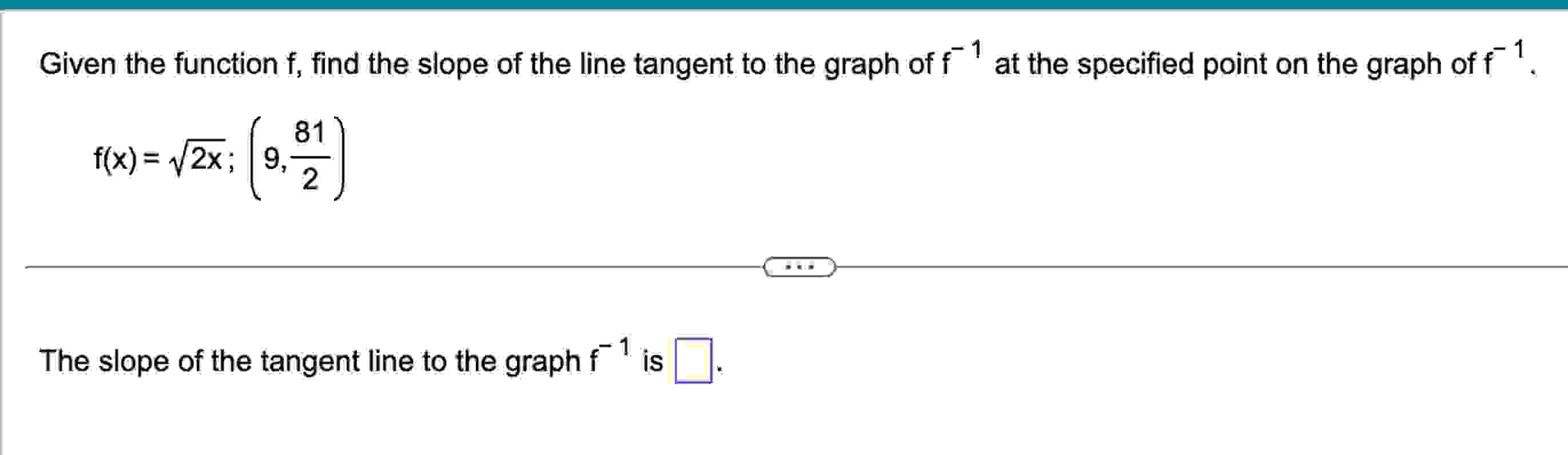 Solved Given the function f, ﻿find the slope of the line | Chegg.com
