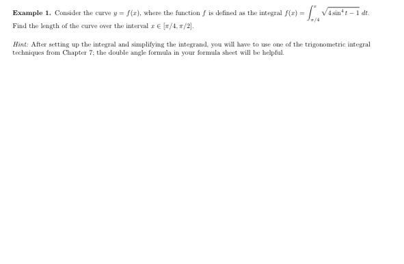 Solved Example 1. Consider the curve y = f(2), where the | Chegg.com