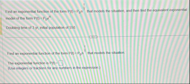Solved Find an exponential function of the form PO=P0n1(T) | Chegg.com