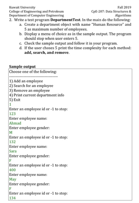 Solved Q3[30 pts]: Given the following class Employee: | Chegg.com