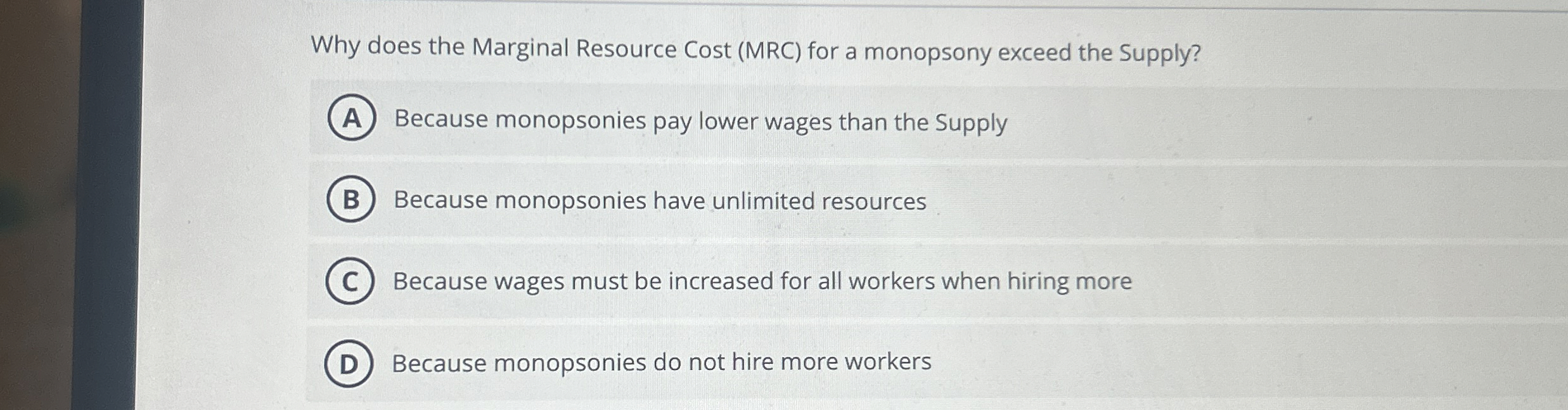 Solved Why does the Marginal Resource Cost (MRC) ﻿for a | Chegg.com