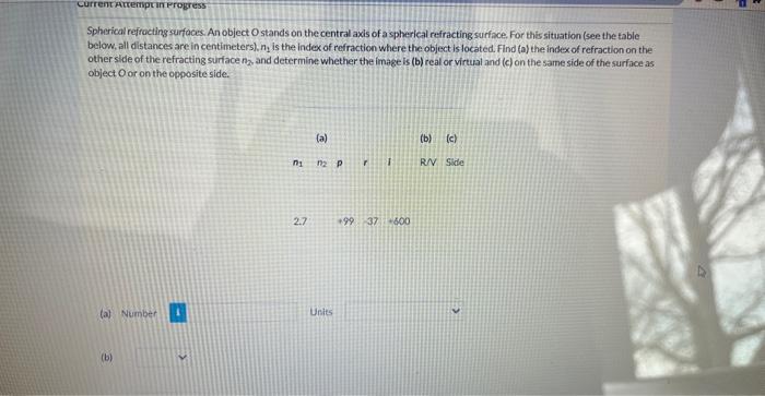 Solved Spherical refracting surfaces. An object O stands on | Chegg.com