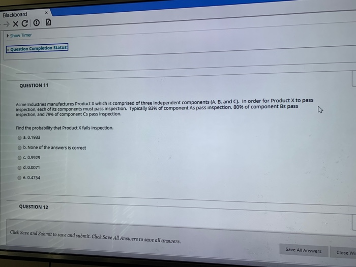 Solved x Blackboard → XCO Show Timer Question Completion | Chegg.com