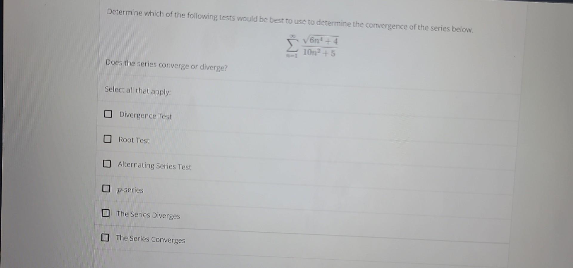Solved Determine which of the following tests would be best | Chegg.com