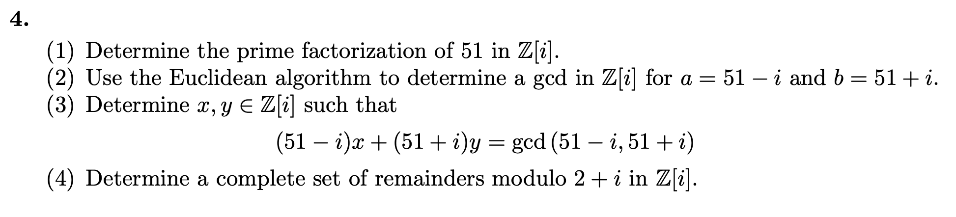 Solved (1) ﻿Determine the prime factorization of 51 ﻿in | Chegg.com
