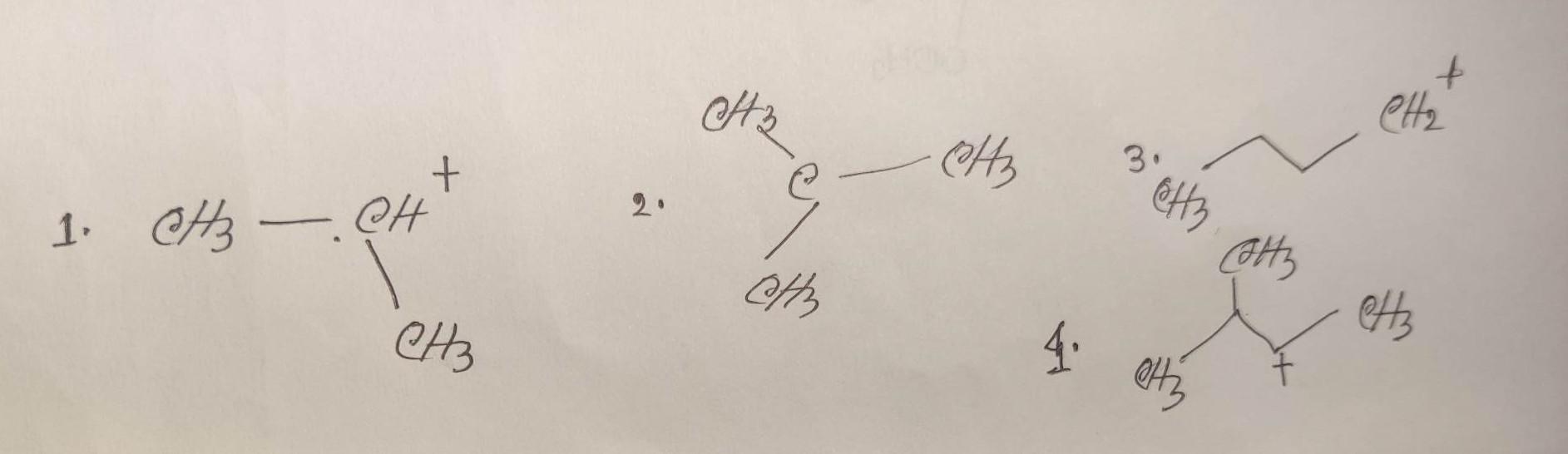 Solved Which one is the most stable among these 4 carbon | Chegg.com