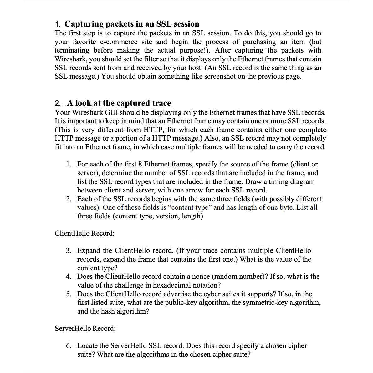 Solved Capturing packets in an SSL sessionThe first step is | Chegg.com