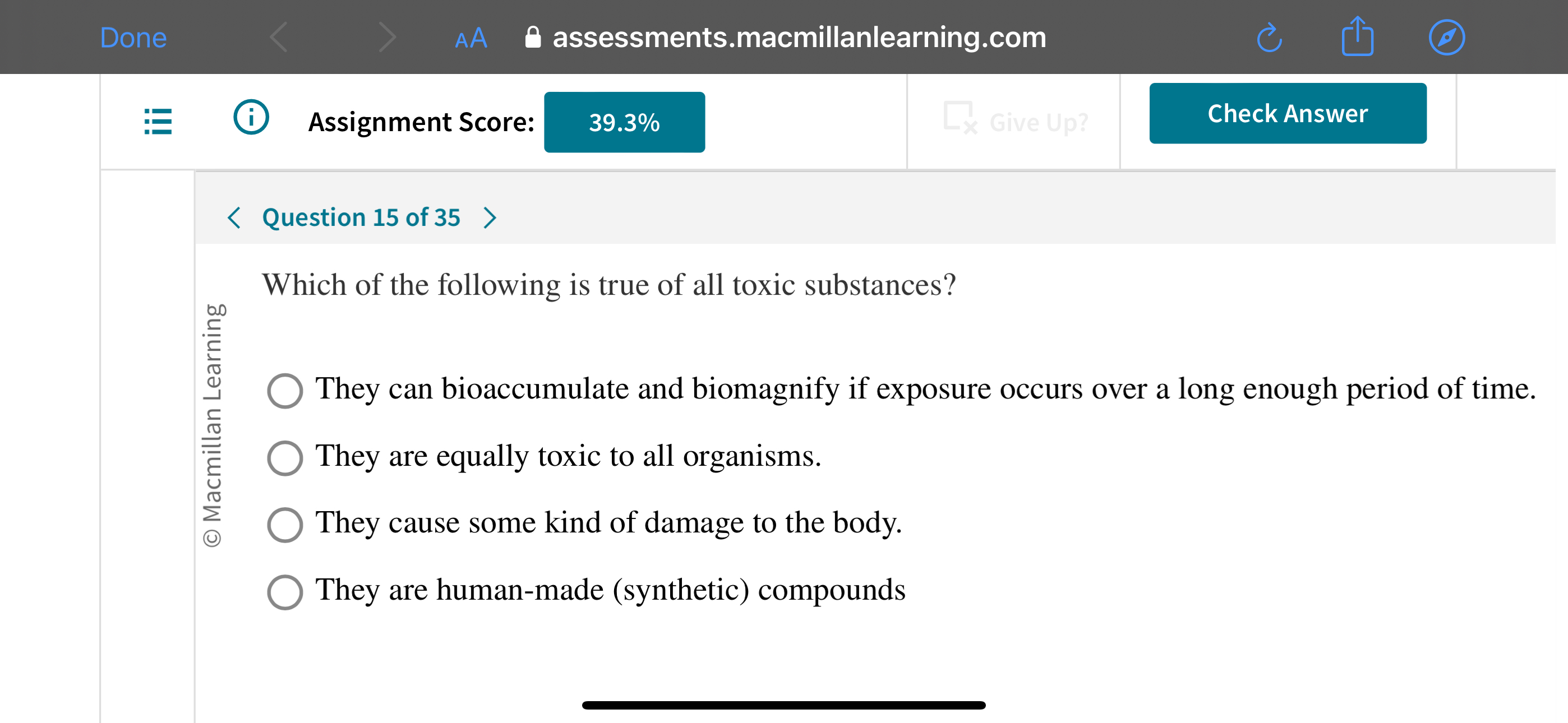 Solved DoneAA assessments.macmillanlearning.comAssignment | Chegg.com