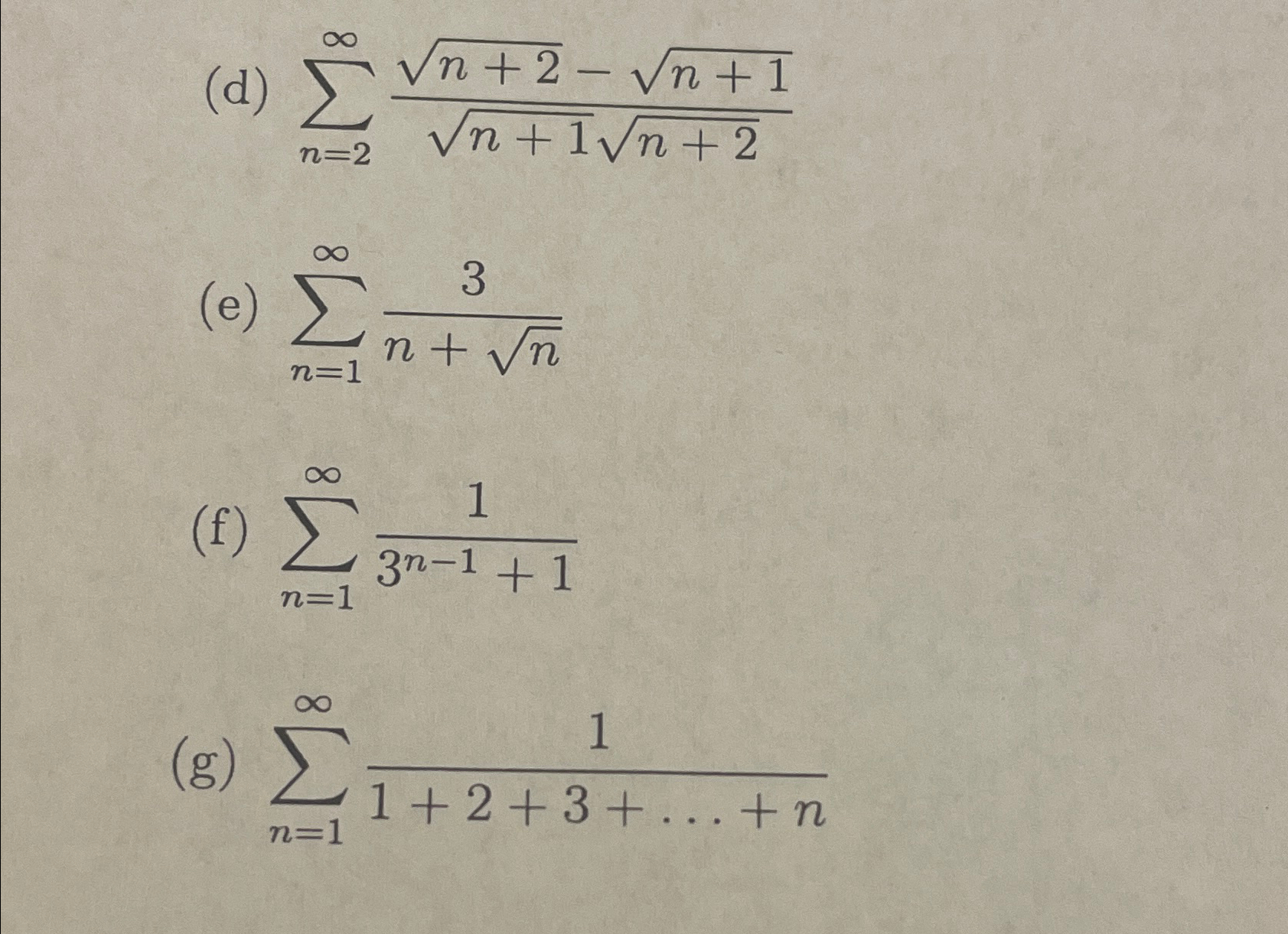 Solved (Mixed Series) ﻿Which of the following series | Chegg.com