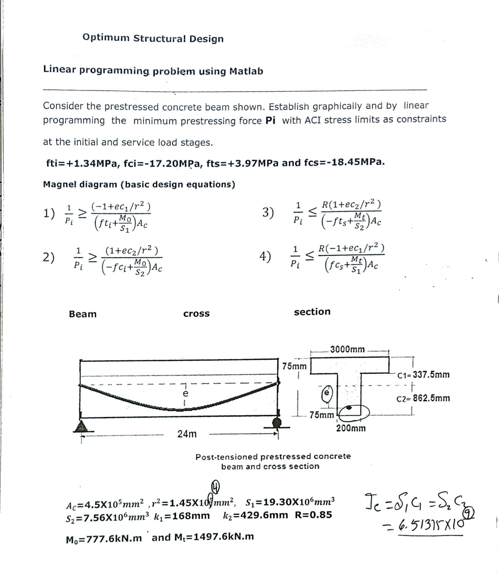 Optimum Structural DesignLinear programming problem | Chegg.com