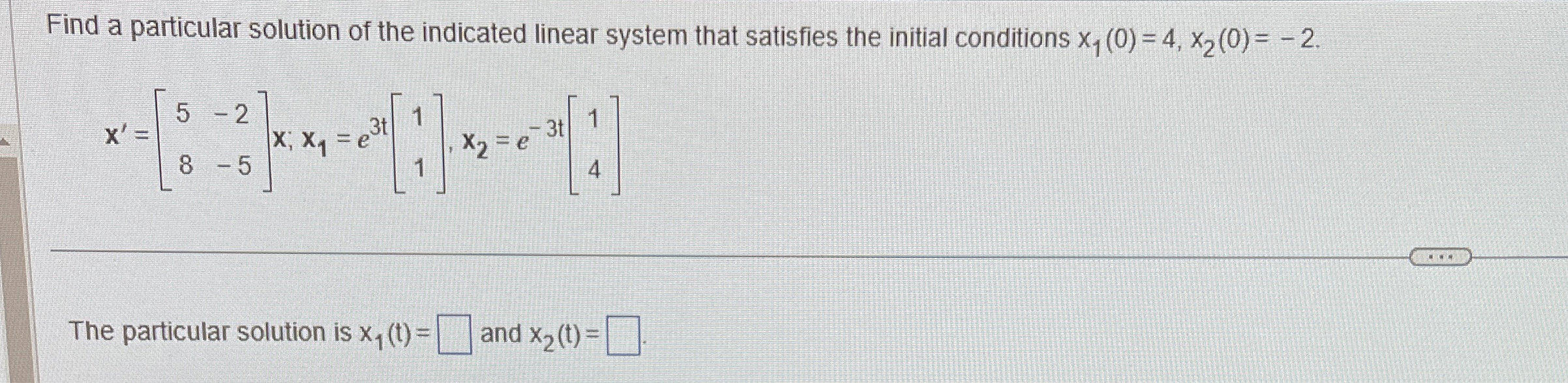 Solved Find a particular solution of the indicated linear | Chegg.com