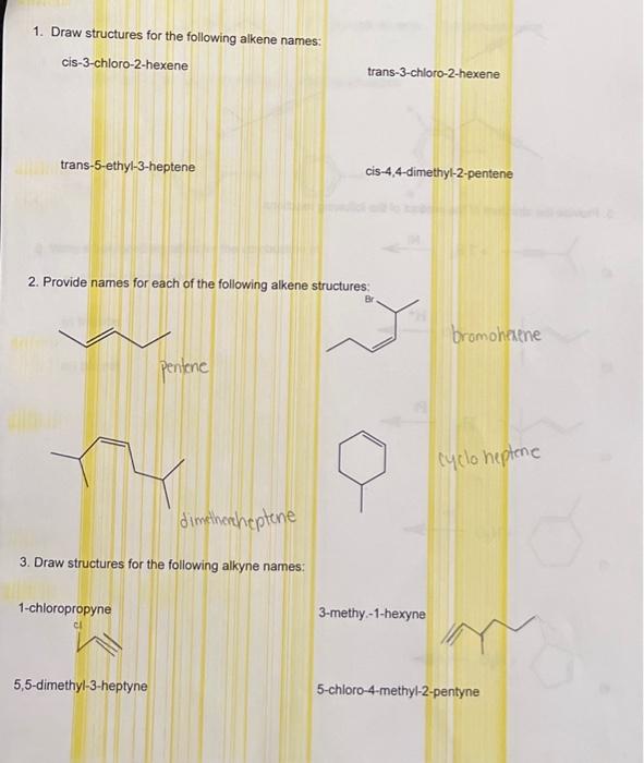Solved trans-5-ethyl-3-heptene cis-4,4-dimethyl-2-pente 2. | Chegg.com