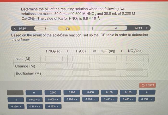 Solved Determine the pH of the resulting solution when the | Chegg.com
