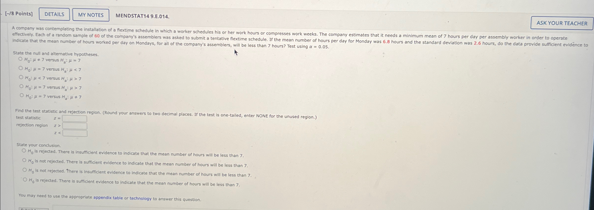 Solved [-/8 ﻿Points] ﻿MENDSTAT14 9.E.014. ﻿indicate that | Chegg.com