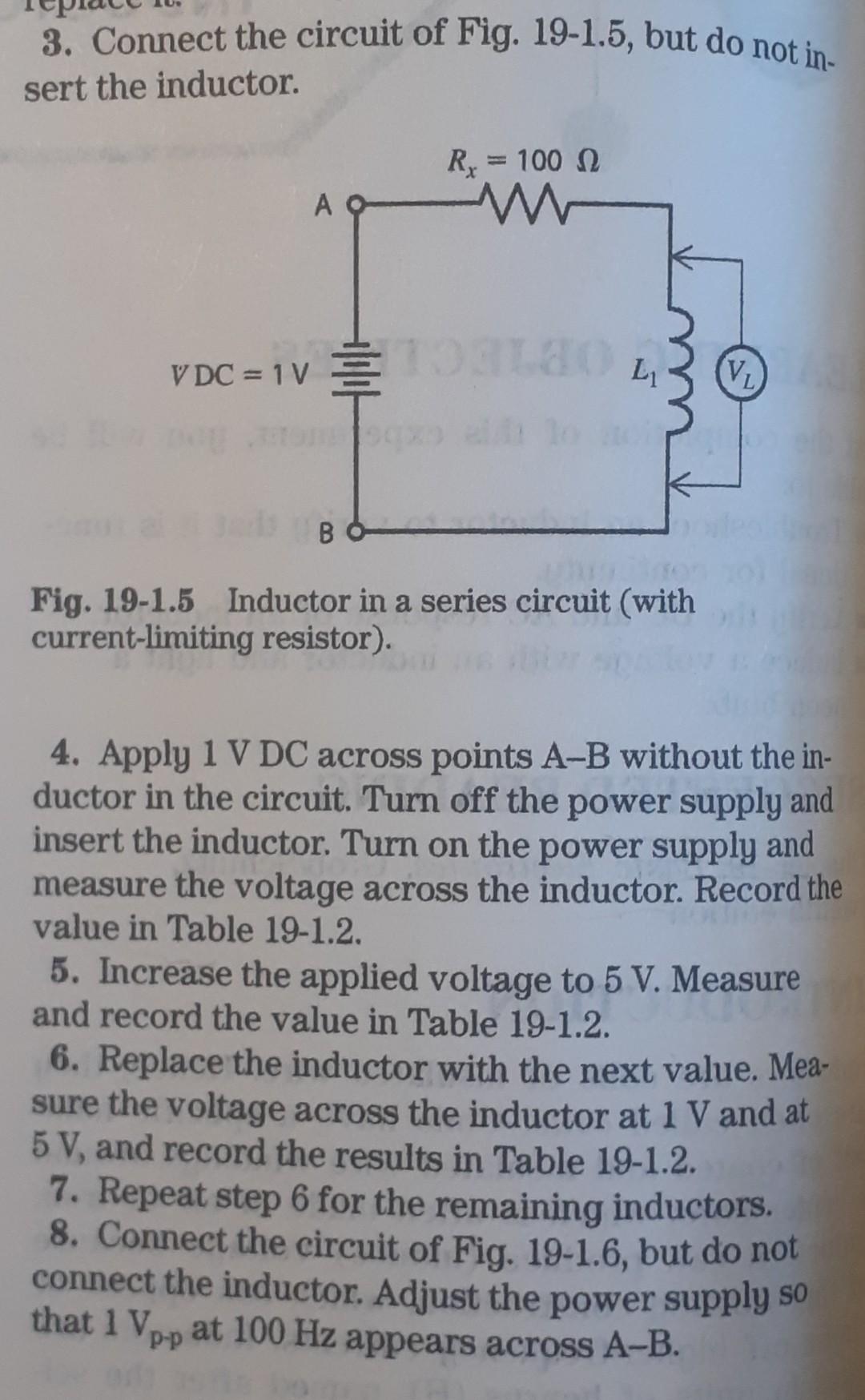 Solved TABLE 19-1.2 Inductors Value (H) and Resistance Vr=1 | Chegg.com