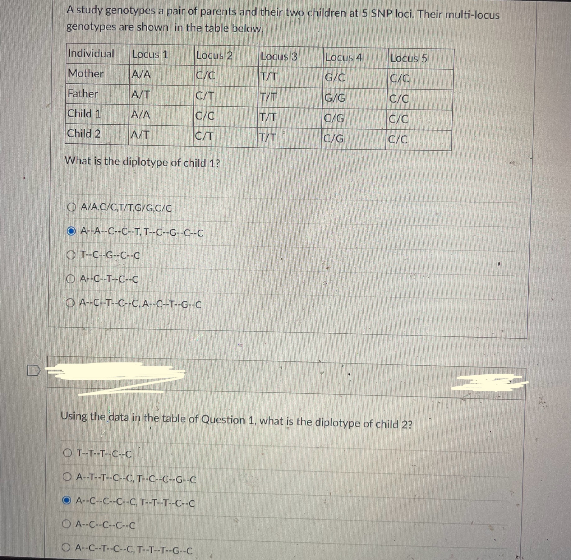 Solved Please check my answers and explain A study genotypes | Chegg.com