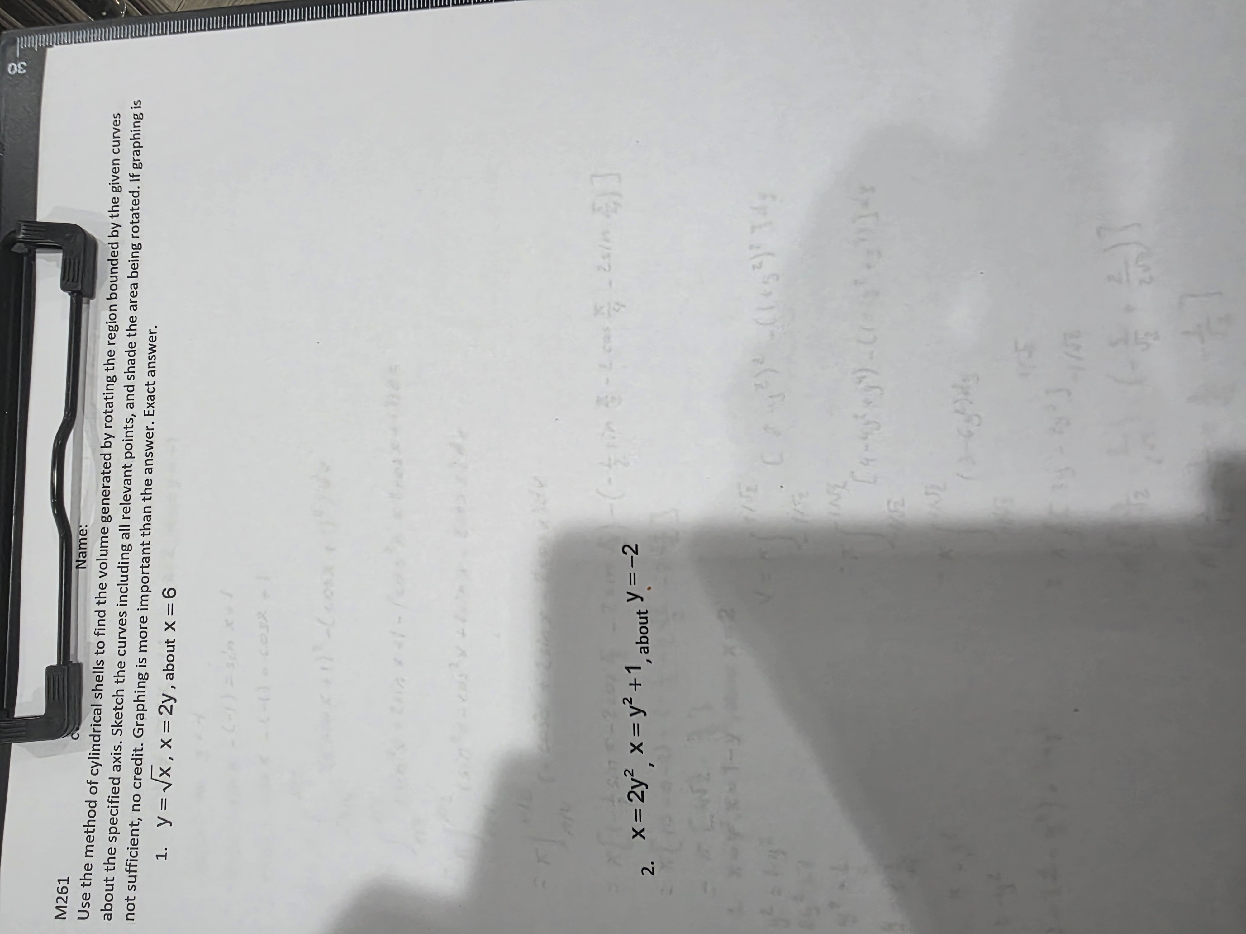 Solved Use the method of ﻿cylindrical shells to ﻿find the | Chegg.com