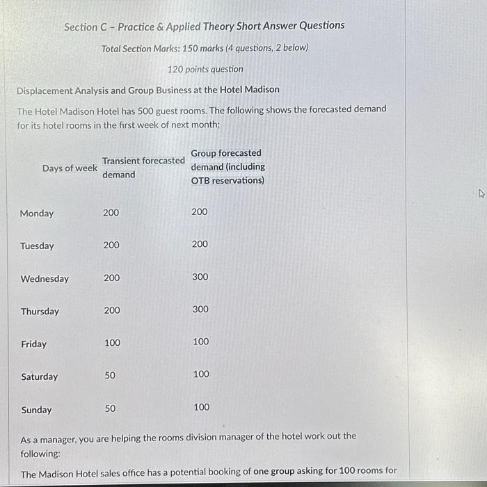 Solved Section C - Practice & Applied Theory Short Answer | Chegg.com
