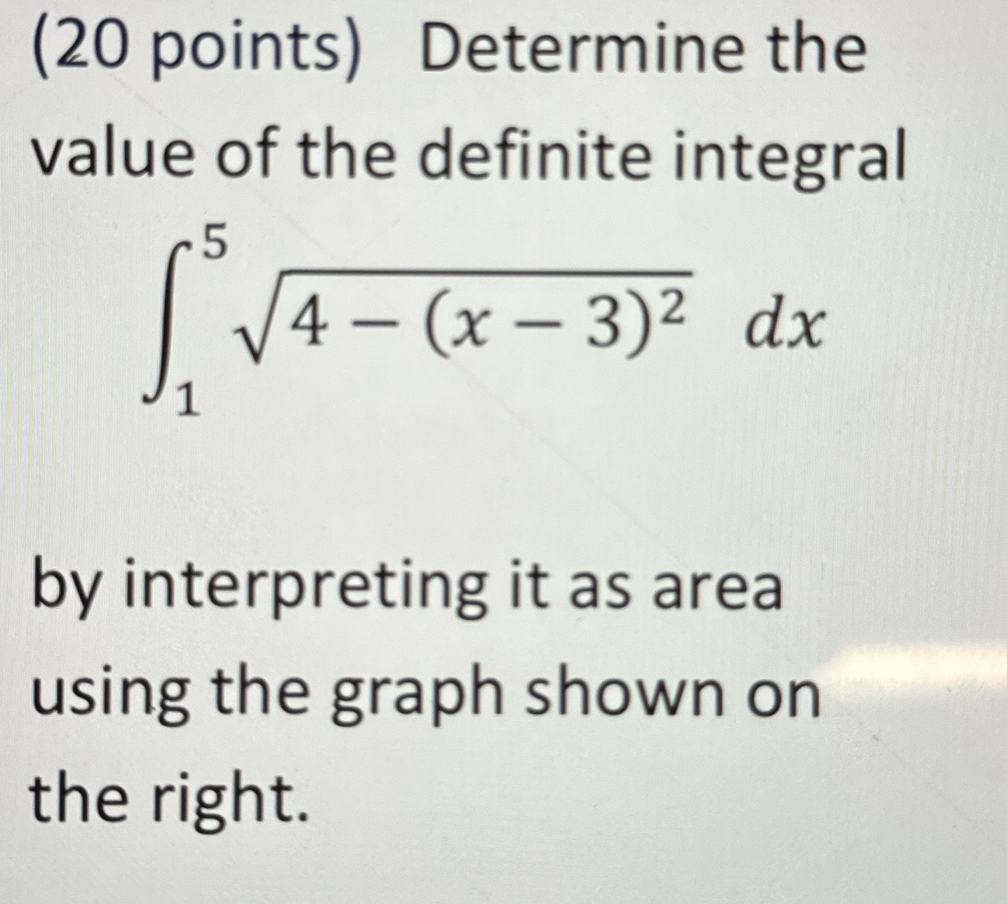 Solved (20 ﻿points) ﻿Determine the value of the definite | Chegg.com