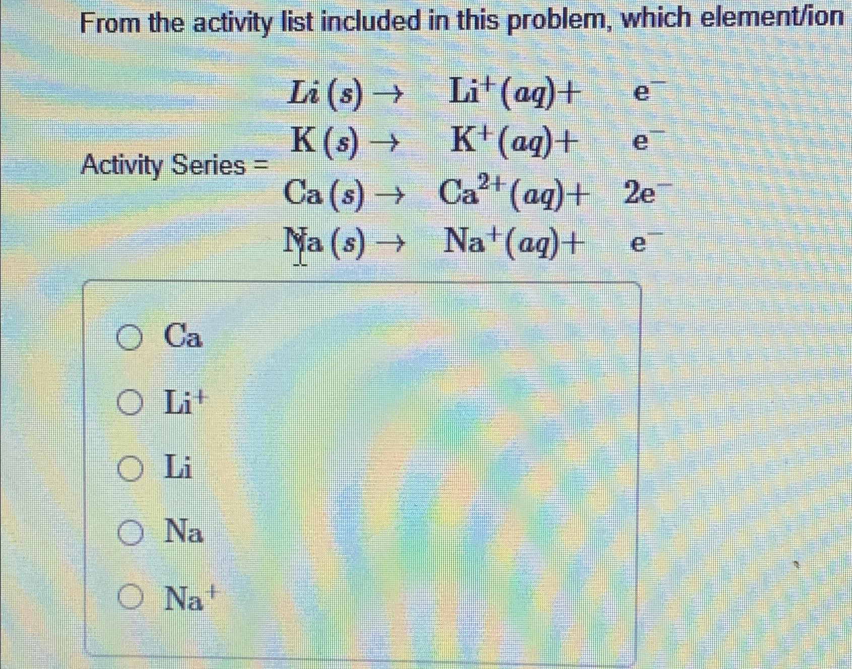 Solved From the activity list included in this problem, | Chegg.com