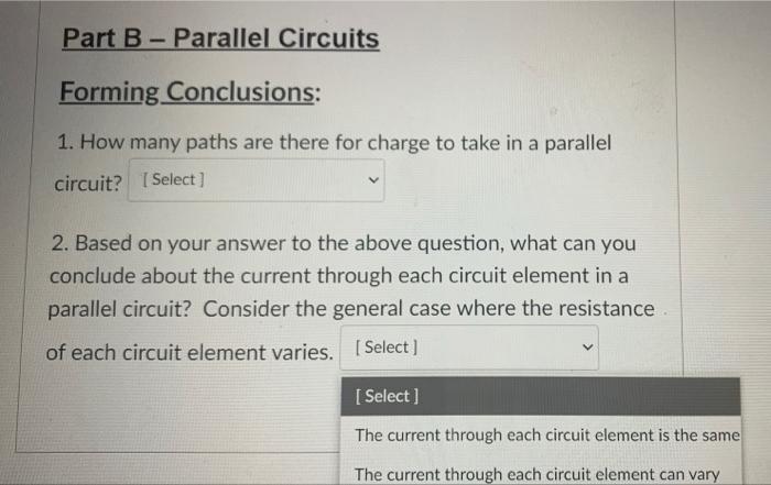 Solved Part B - Parallel Circuits Procedure, Predictions and | Chegg.com