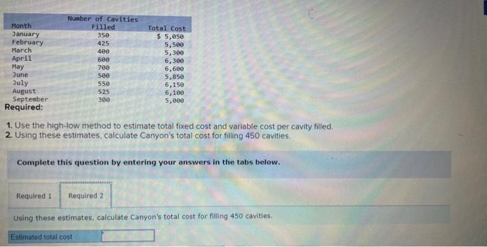 Solved 1. Use the high-low method to estimate total fixed | Chegg.com