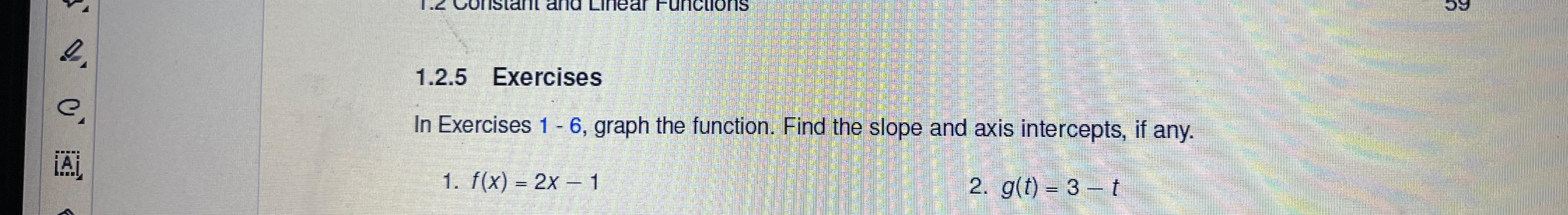 Solved 1.2.5 ﻿ExercisesIn Exercises 1 - 6, ﻿graph the | Chegg.com