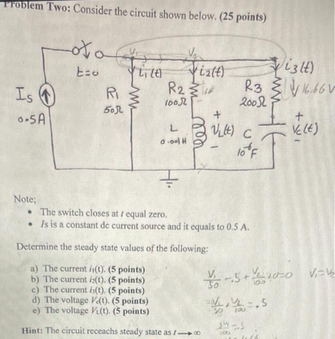 Solved Froblem Two: Consider the circuit shown below. ( 25 | Chegg.com Solved Froblem Two: Consider the circuit shown below. ( 25 | Chegg.com