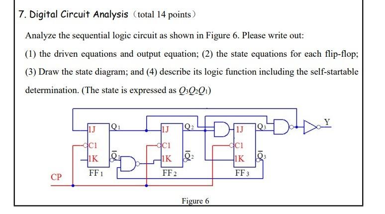 Solved 7. Digital Circuit Analysis (total 14 points) Analyze | Chegg.com