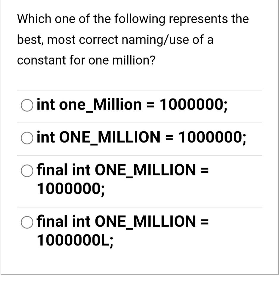 Solved Which one of the following represents the best, most | Chegg.com